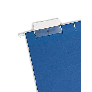 Smead Colored Hanging File Folder with Tab, 1/5-Cut Adjustable Tab, Letter Size, Navy, 25 per Box (64057)