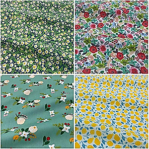 PRETYZOOM 7pcs Sewing Floral Fabric DIY Patchwork Bundle Craft Quilting Cotton Cloth Party Supplies