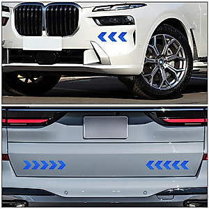 NTNEV 10PCS Arrow Reflective Stickers, Waterproof Vehicle Safety Warning Stripe Adhesive Decals, Bumper Body Helmets Stickers, Universal for Car, Truck, Motorcycle, Bicycle (Blue)