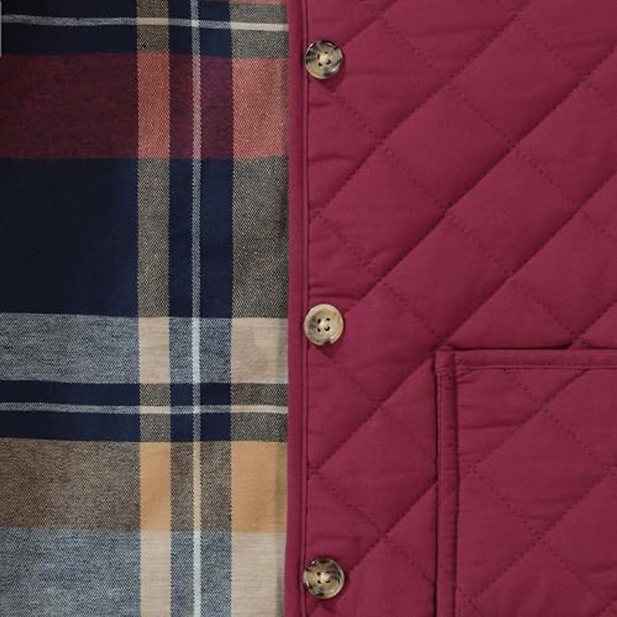 Hope & Henry Girls' Quilted Barn Jacket, Medium (7-8), Raspberry