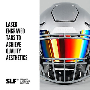 SLEEFS Football Helmet Visor [Borealis Rainbow] - Tinted Professional Football Visor/Shield - Fits Youth & Adult Helmets - Includes Quick Visor Clips + Microfiber Travel Bag