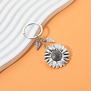 PHAETON 20PCS Sunflower Keychain Sunflower Key Ring Flower Keychain For Birthday Summer Party Wedding School Reward Sunflower Party Favor Bridesmaids Gift