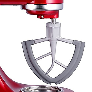 Lawenme Flex Edge Beater Mixer Attachments for Kitchenaid Tilt-Head Stand Mixers, Mixer Accessory 4.5-5 Quart Beater Scraper Paddle with Both-Sides Flexible Silicone Edges (Grey)