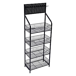 MEDEIYIBI 4-Tier Standing Shelf Units Kitchen Baker's Racks Organizer Holders with Wheels Snack Display Rack Household Metal Storage Rack for Bathroom Living Room Office Garage 19.6 x 10.6 x55in
