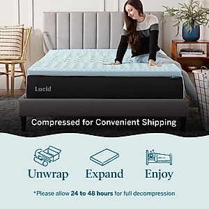 Lucid 2 Inch Mattress Topper Queen - Memory Foam Mattress Topper Queen - 5 Zone Gel Infusion - CertiPur Certified Foam
