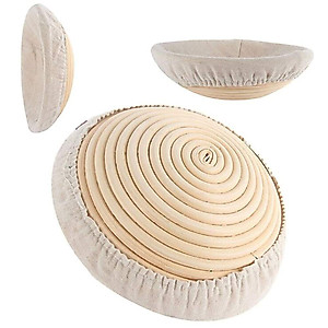 1 Pcs Round Bread Proofing Proving Basket, Rattan Banneton Brotform, Fermentation Wicker Basket, Country Baguette Bread Proof Tasting Baskets, Dough Banneton Baskets (13 * 6CM)