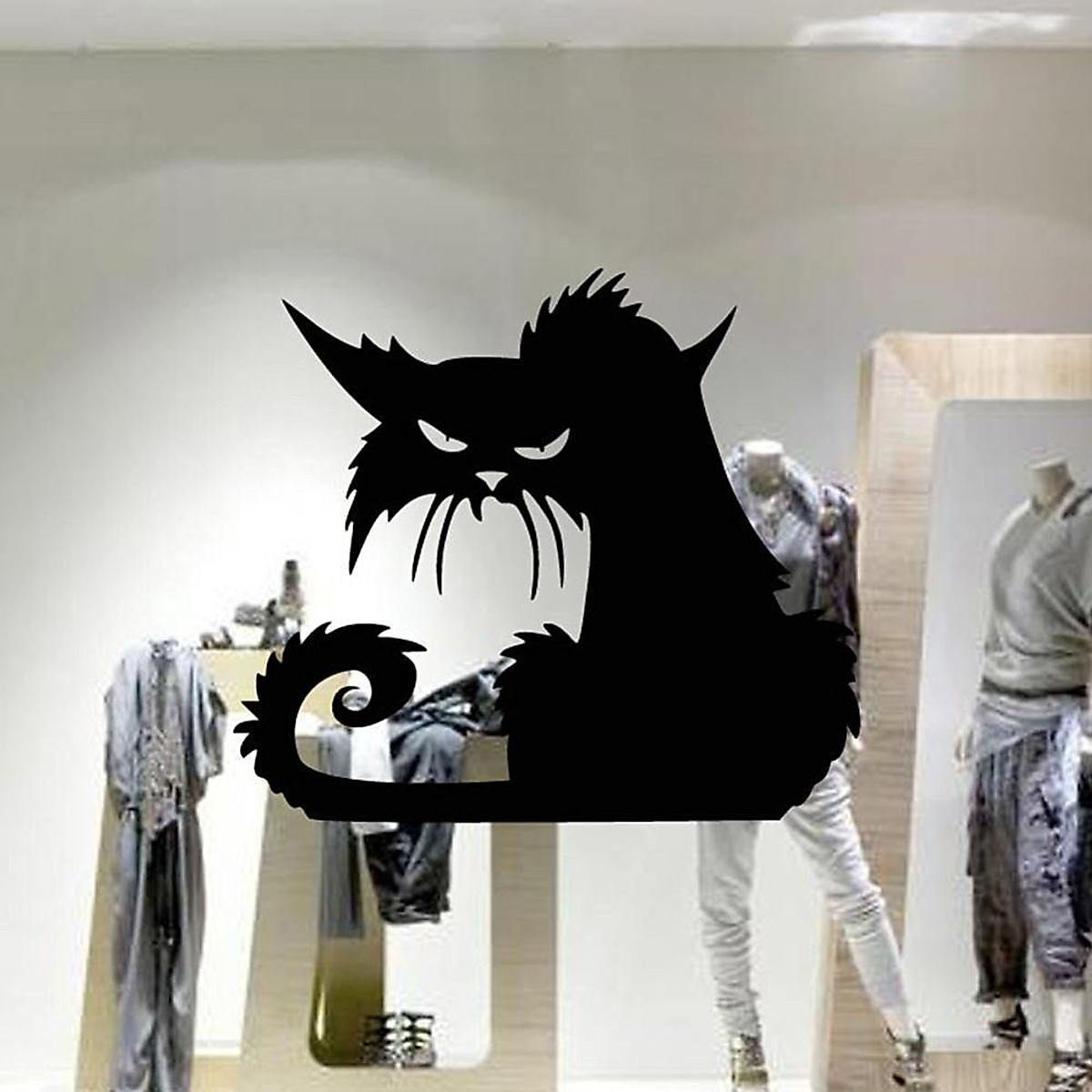 Fashionclubs Vinly Black Cat Removable Window Wall Sticker For Halloween Home Decoration,14.513.5cm