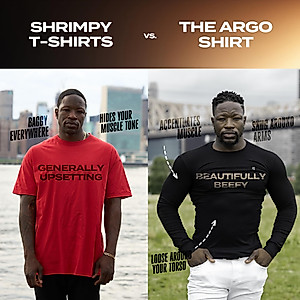 The Argo Ultra Soft Long Sleeve T-Shirt for Men Cotton - Order a Size Up, Black/XL