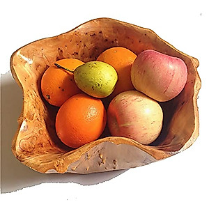 Creative Wood Bowl Root Carved Bowl Handmade Natural Real Wood Candy Serving Bowl (12"-14")