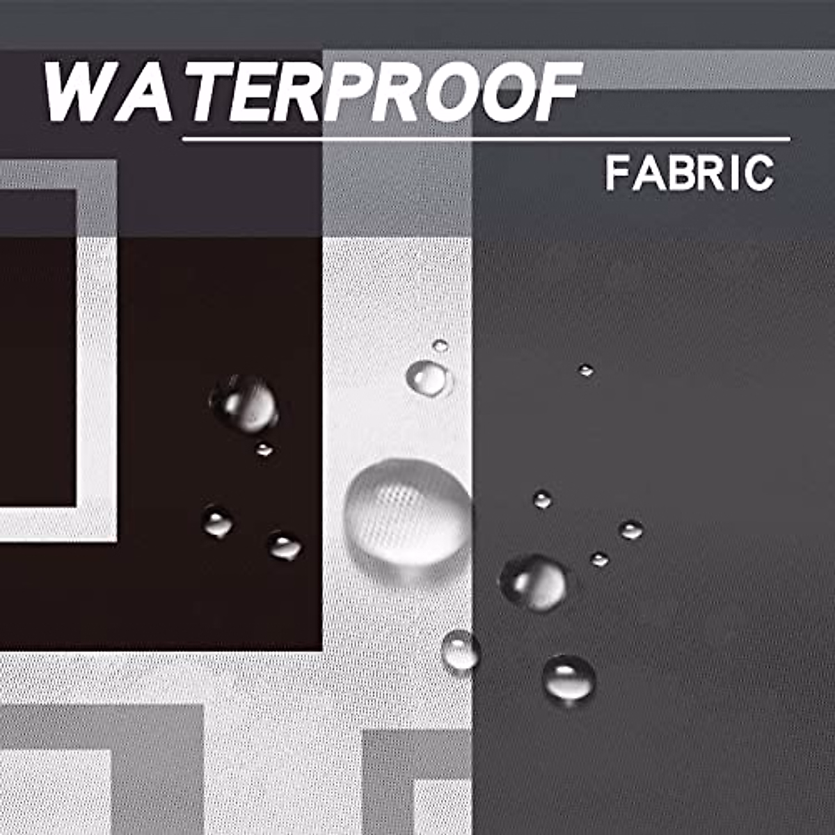 KINUUIS 4PC Dark Grey Bathroom Shower Curtain Sets Modern Minimalist Art Bathroom Sets Light Gray and Black Bathroom Sets with Rugs and Accessories Geometric Shower Curtain for Bathroom Decoration