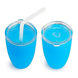 Munchkin® Miracle® 360 Toddler Sippy Cup, Blue/Green, 10 Ounce, 2 Pack and 3pc Sipper and Straw Lid