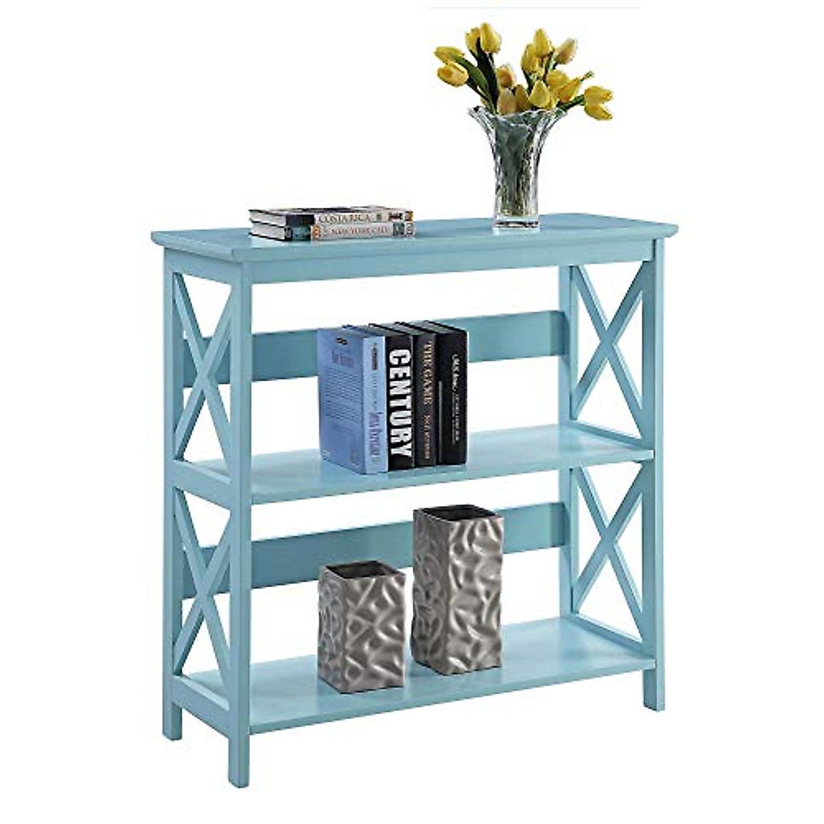 Convenience Concepts Oxford 3 Tier Bookcase, Sea Foam