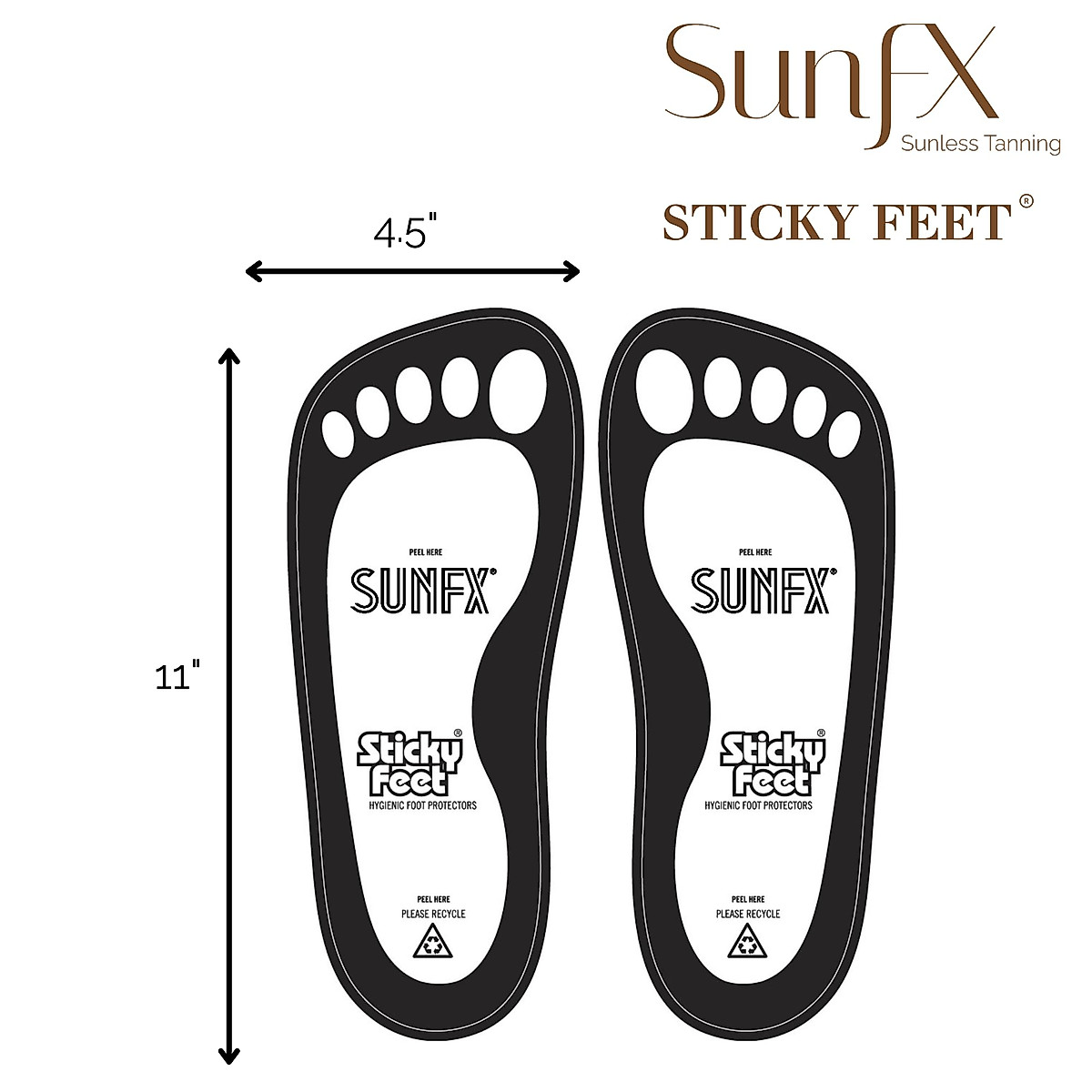 SunFX Disposable Sticky Feet Protectors (25-PAIRS) Spray Tan Feet Protector Pads for Sunless Airbrush Tanning