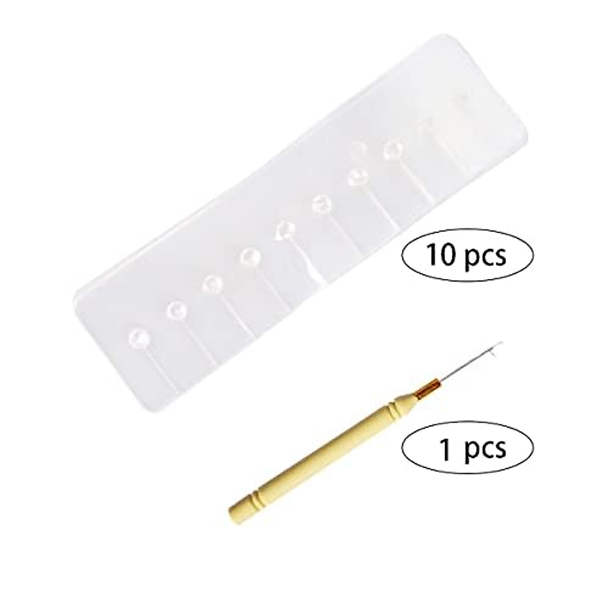 Heat Shield Guards for Hair Extension Multi Hole Shield Spacers Fusion Glue Protector Templates with Hook Pulling Needle for Hair Extensions (10 Pieces)