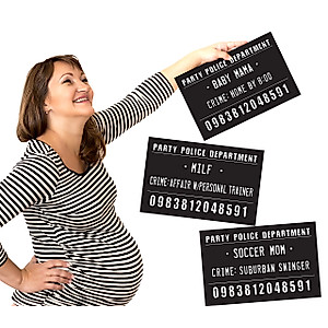 20 Funny Mugshot Signs (Black & White) - Selfie Photo Booth Prop Party Supplies for Bachelorette Party Games, Bridal Shower, Girls Night Out, Birthday, Wedding, Event Decoration Idea - Haute Soiree