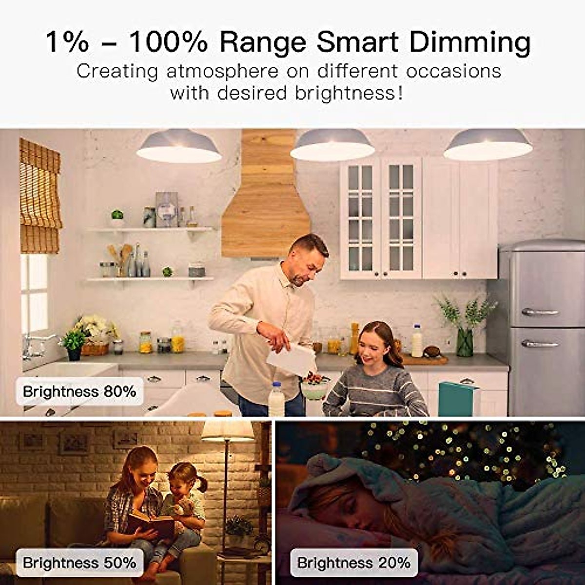 Minoston Smart Light Bulb, Alexa WiFi LED Light Bulb, A19 RGBCW Color Changing, 2700K-6500K Multi-White Dimmable, Works with Alexa and Google Assistant, 2.4GHz, 800LM, 9W, E26, No Hub Required(MB10TW)