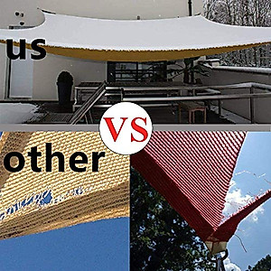 WORKPOINT Rectangle 6'x8' Patio Sun Shade Sail, Shade Sail UV Block Shade Cloth - Sunshade Fabric Awning Shelter for Pergola Backyard Garden Carport (Sand Color)