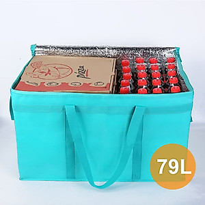 Bodaon Insulated Food Delivery Bag, XXX-Large Insulated Pizza Delivery Bags, Teal, 1-Pack