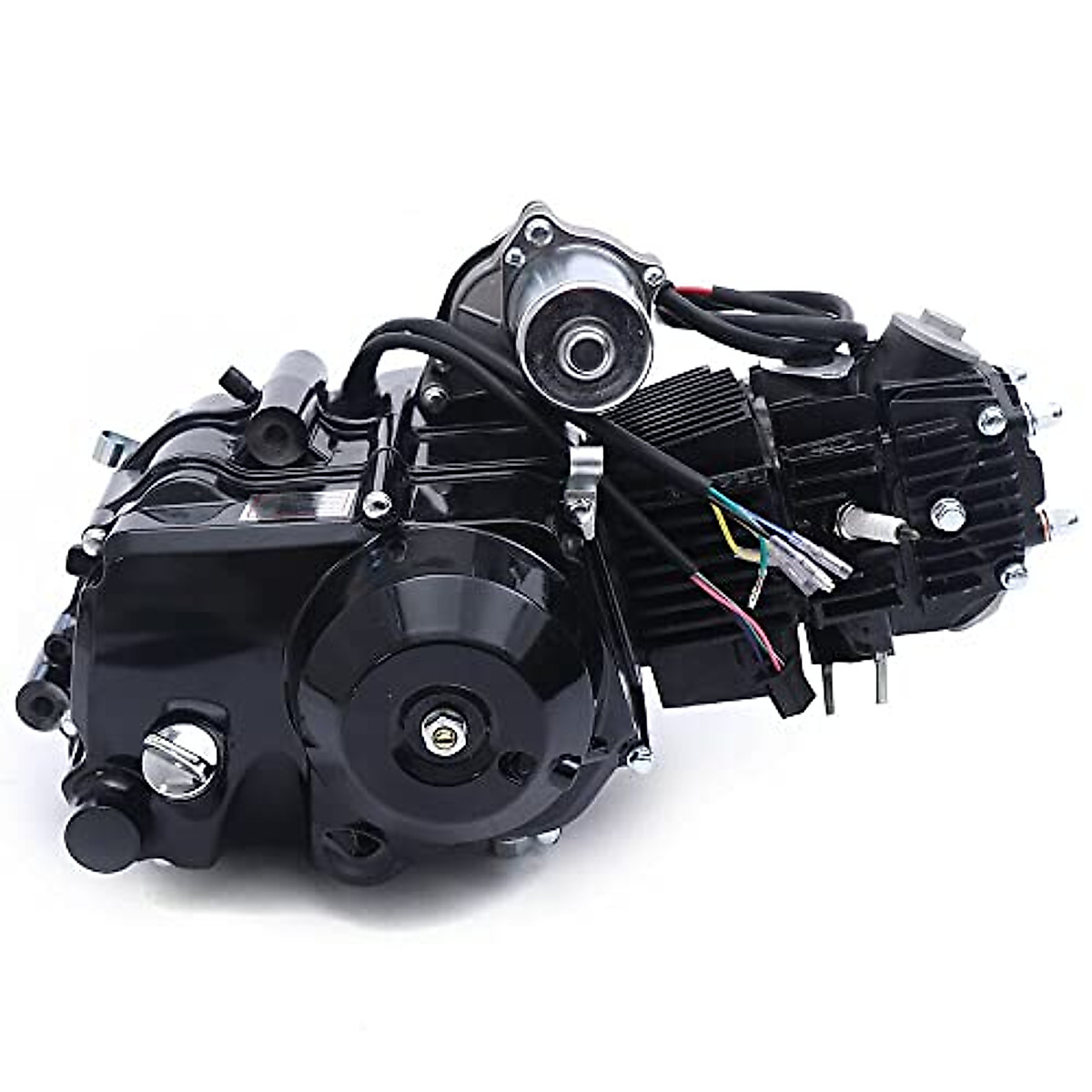 ZAWAYINE 125cc 4 Stroke Engine Motor Replacement Kit, Electric Start Engine Motor, Air Cooled Semi Auto Transmission W/Reverse Engine for 125cc All Sizes of Karts and ATV
