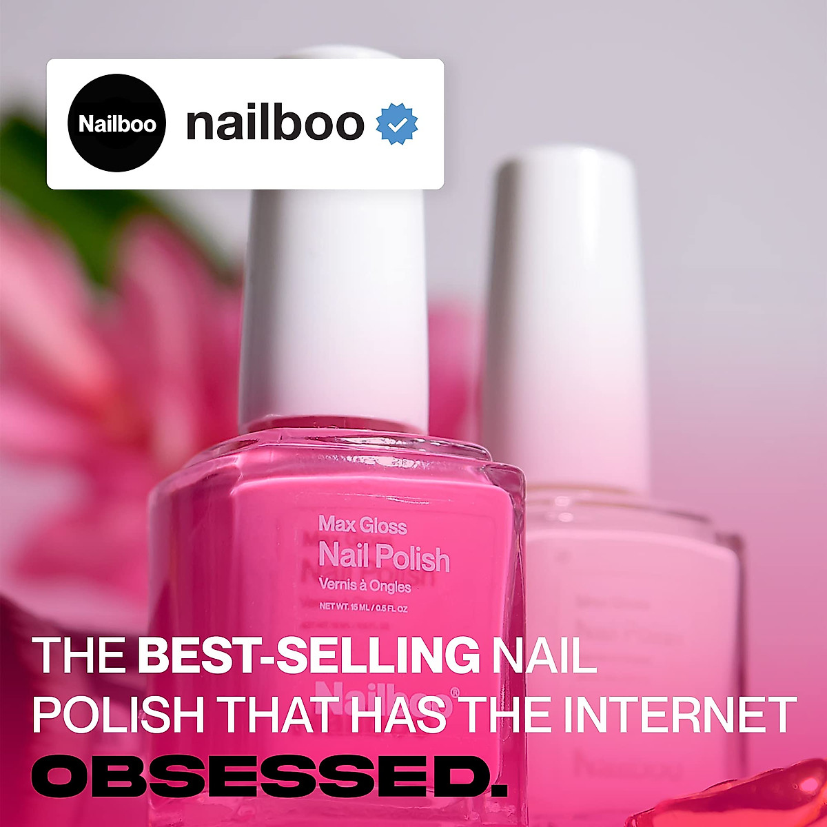 Nailboo PREMIER Max Gloss Nail Polish Top Coat, Clear, DIY Nails Salon Quality, Glossy Non-Gel Nail Polish, 0.5 oz.