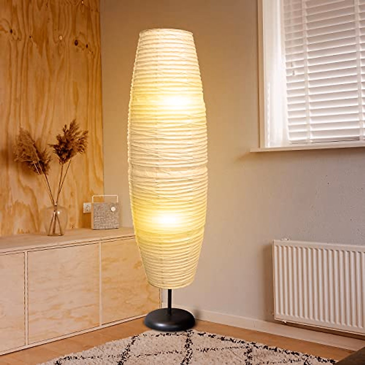 ibasenice Paper Floor Lamp Shade Classic Modern Paper Floor Light Bulb Cage Guard for Bedside Lamp Floor Lamp Living Room Decoration