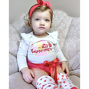 fioukiay 0-3 Months Baby Girls Valentine's Day Clothes Little Girls My First Valentine's Day Outfits Clothing Set (Red, 0-3 Monts)