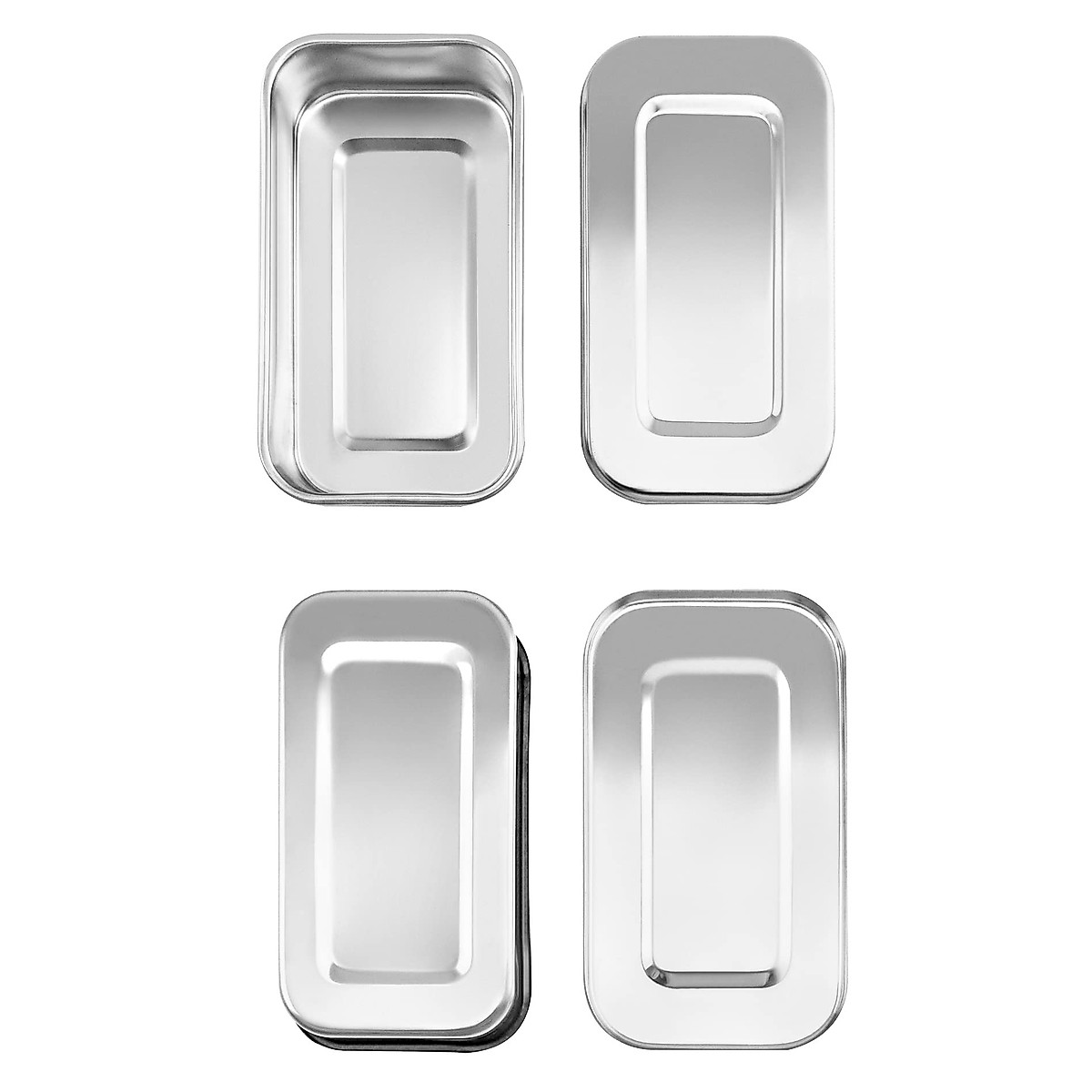 QWORK Stainless Steel Instrument Tray Organizer with Lid, 2 Pack, 8" Container, Instruments Solid Box, Square Sterilization Box Container for Lab Instrument Supplies