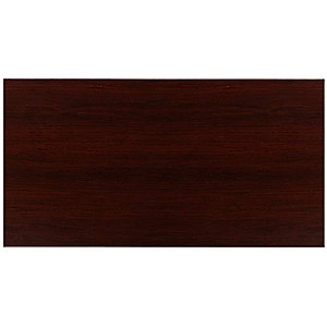 Flash Furniture Tiverton Industrial Modern Desk-Mahogany/Black Commercial Grade Computer Desk-47" Sturdy Home Office Desk-Writing Desk