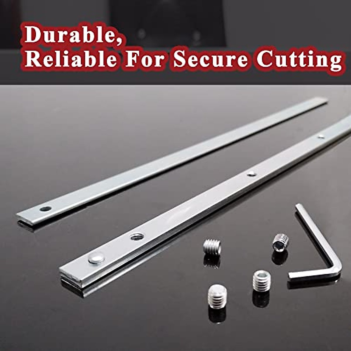 Guide Rail Connector Set P-45777 for Makita Track Saw Long Cuts， Also Compatible with Festool, Fit for DeWalt, Fit in Integrated Guide Rail T-Slots for Secure Cutting, 2 PCS, Sliver