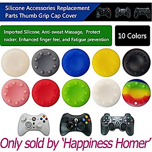 40 Pcs Colorful Silicone Accessories Replacement Part Thumb Grip Cap Cover, Analog Controller Thumb Stick Grips Cap Cover for PS2, PS3, PS4, Xbox 360, Xbox One Controller