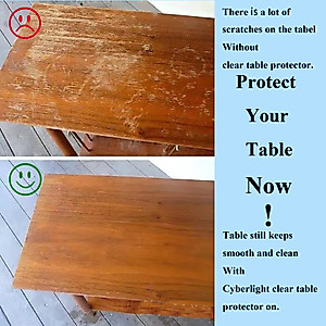 Cyberlight Clear Oval Table Cover Protector 60 x 90 Inches Oval Shape Plastic Transparent Cloth Vinyl Waterproof Tablecloth for 4~6 Seats Chairs Table Protect