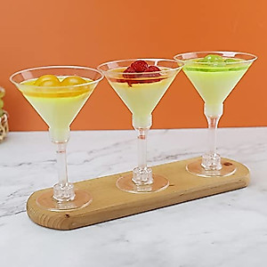 WUWEOT 60 Pack Plastic Martini Glasses, 5 Oz Unbreakable Tall Cocktail Glasses, Appetizer Dessert Cups Drinkware for Home Bar Restaurant Party Supply