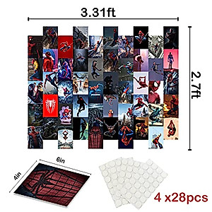 Spiderman Wall Collage Kit, wall decor, Wall Stickers Decoration Aesthetic Picture Collection Collage Kit, 50pcs Room Decor Wall Art Poster Decor for Boys Girls Room Decor 4 X 6 Inchs,White