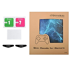 eXtremeRate Full Set Faceplate Skin Decals Stickers and 2 Led Lightbar for ps4 Slim/for ps4 Slim Console & 2 Controller Decal Covers - Blue Galaxy