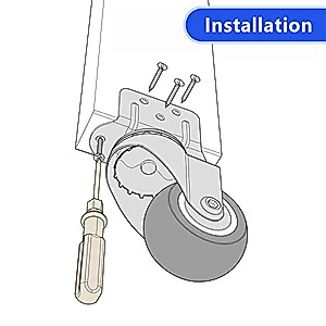 Side Mount Casters Set of 4 with Brake,1.5inch L-Shape TPR Plate Casters,Small Wheels for Furniture Wheels, Baby Bed, Suitcase, Cabinet Wheels, Table Casters, Loading Capacity 200 Lbs (1.5” L-Shape)