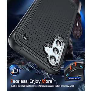 LeYi for Samsung Galaxy A54 5G Case, Samsung A54 5G Case with [2 Pack] Screen Protectors, Shockproof Heavy Duty Dual Layer Protective Hard PC Textured Back & Soft Bumper Case for Galaxy A 54 5G, Black