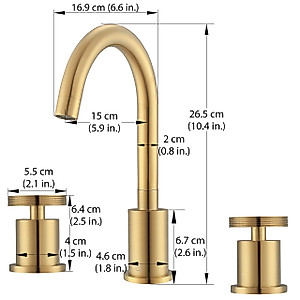 Ancona Nova Double Handle Widespread Bathroom Faucet in Brushed Titanium Gold AN-4511