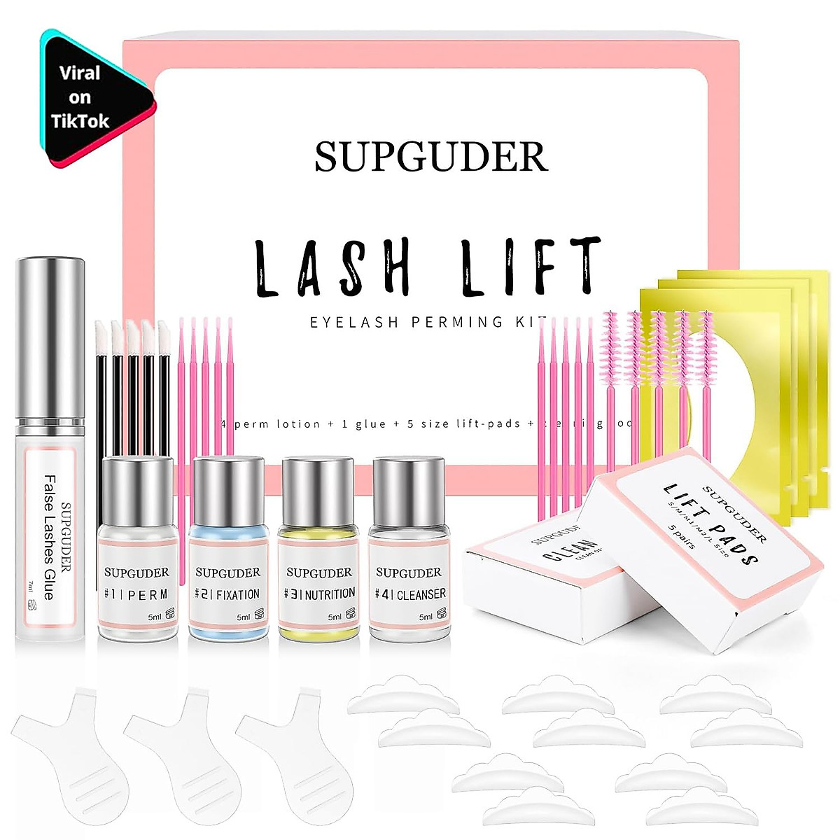 2025 Upgraded Lash Lift Kit for Perming,Curling and Lifting Eyelashes | Semi-Permanent Salon Grade Supplies for Beauty Treatments | Includes Eye Shields,Pads and Accessories