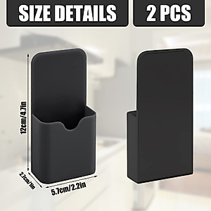 2pcs Magnetic Pen Marker Holders, S Size Magnetic Pen Pencil Holder Organizer Home Office Supplies for Refrigerator Whiteboard Locker (Black)