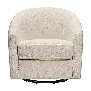 Babyletto Madison Swivel Glider in Polyester Ivory Boucle, Greenguard Gold and CertiPUR-US Certified