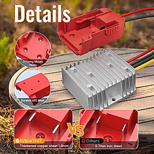 RVBOATPAT Step Down Converter 18V to 12V for Milwaukee M18 Power Wheel Battery Adapter DC 12V 20A 240W Buck Converter DC Voltage Regulator
