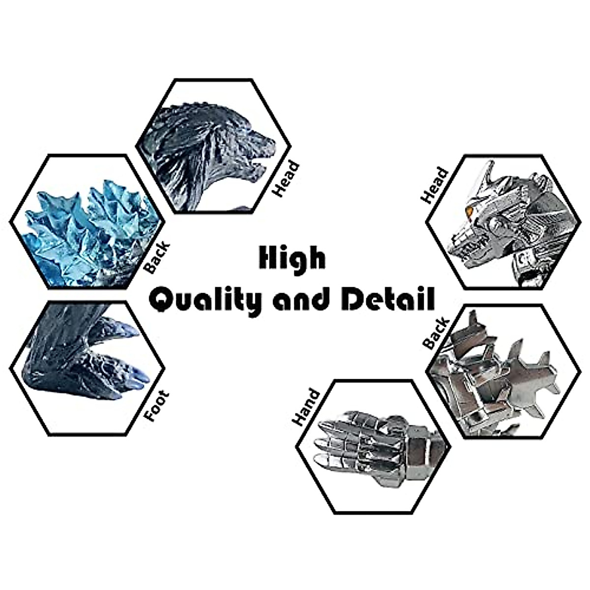 TwCare Set of 2 Mecha Godzilla Earth MechaGodzilla Kiryu Toys, Kaiju Universe Action Figures King of The Monsters Movable Joints Movie Series Soft Vinyl, Travel Bag