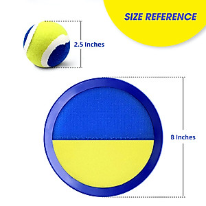 trassi Toss and Catch Ball Set with 6 Paddle,3 Balls and1 Storage Bag,Suitable for Camping Games,Beach Toys,Backyard Games,Sports for Kids,Adults and Families.