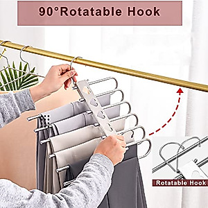 dineda 2Pack Pants Hangers Space Saving Closet Organizers Storage Jeans Organizer