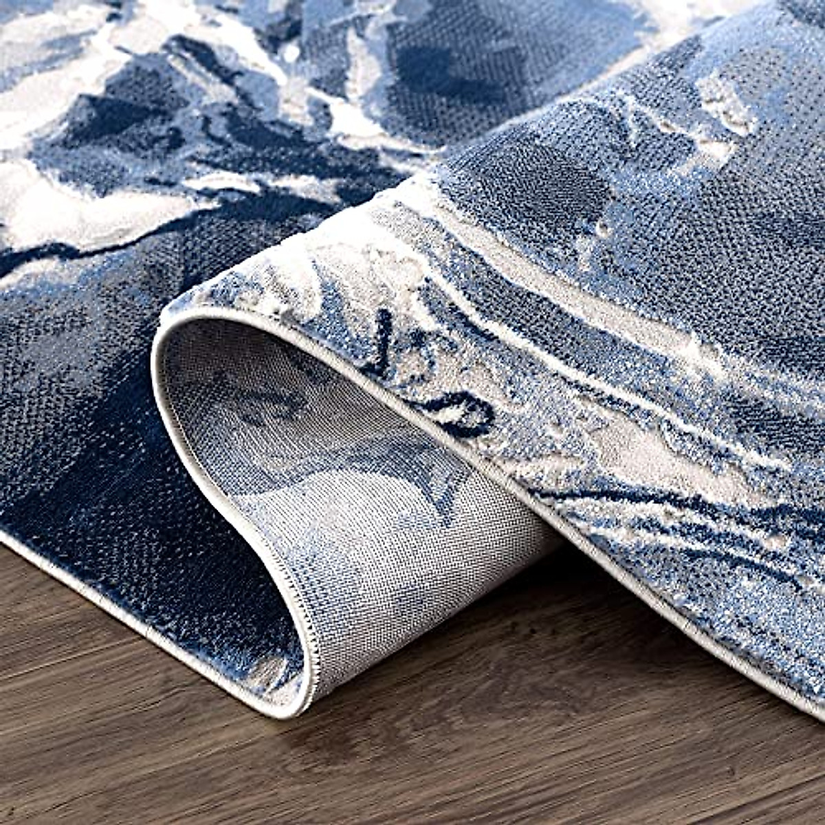 Abani Rugs Regal REG110A Blue Grey Marble Ice Design Area Rug