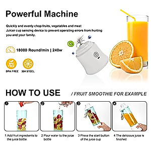 Portable Blender, Personal Size Blenders for Shakes and Smoothies, 20 Oz Personal Smoothie Blender with USB Rechargeable for Home, Office, Sports and Travel Outdoors