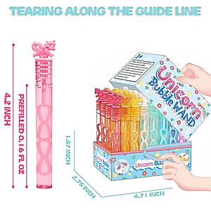 32 Piece Mini Unicorn Bubble Wand with Display Box, Pastel Unicorn Party Favors for Kid, Toddler Girl Birthday Parties Decoration, Goodie Bag Stuffers Supplies, Bubbles Gift Toy Bulk, Carnival Prizes