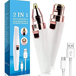 REMEDEN Rechargeable Eyebrow & Face Trimmer, and Facial Hair Remover Shaver for Women Painless/Safe/Quickly Removal Tool，Shaper You White