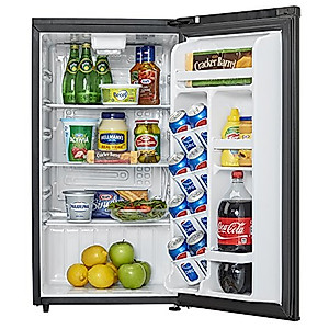 Danby Contemporary Classic DAR033A6BDB-6 3.3 Cu.Ft. Mini Fridge, Compact Countertop Refrigerator for Bedroom, Living Room, Kitchen, Office, Desk, E-Star Rated in Matte Black