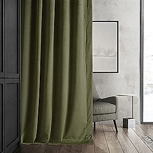 HPD Half Price Drapes Signature Velvet Blackout Curtains For Bedroom 50 X 108 (1 Panel), VPCH-190622-108, Hunter Green